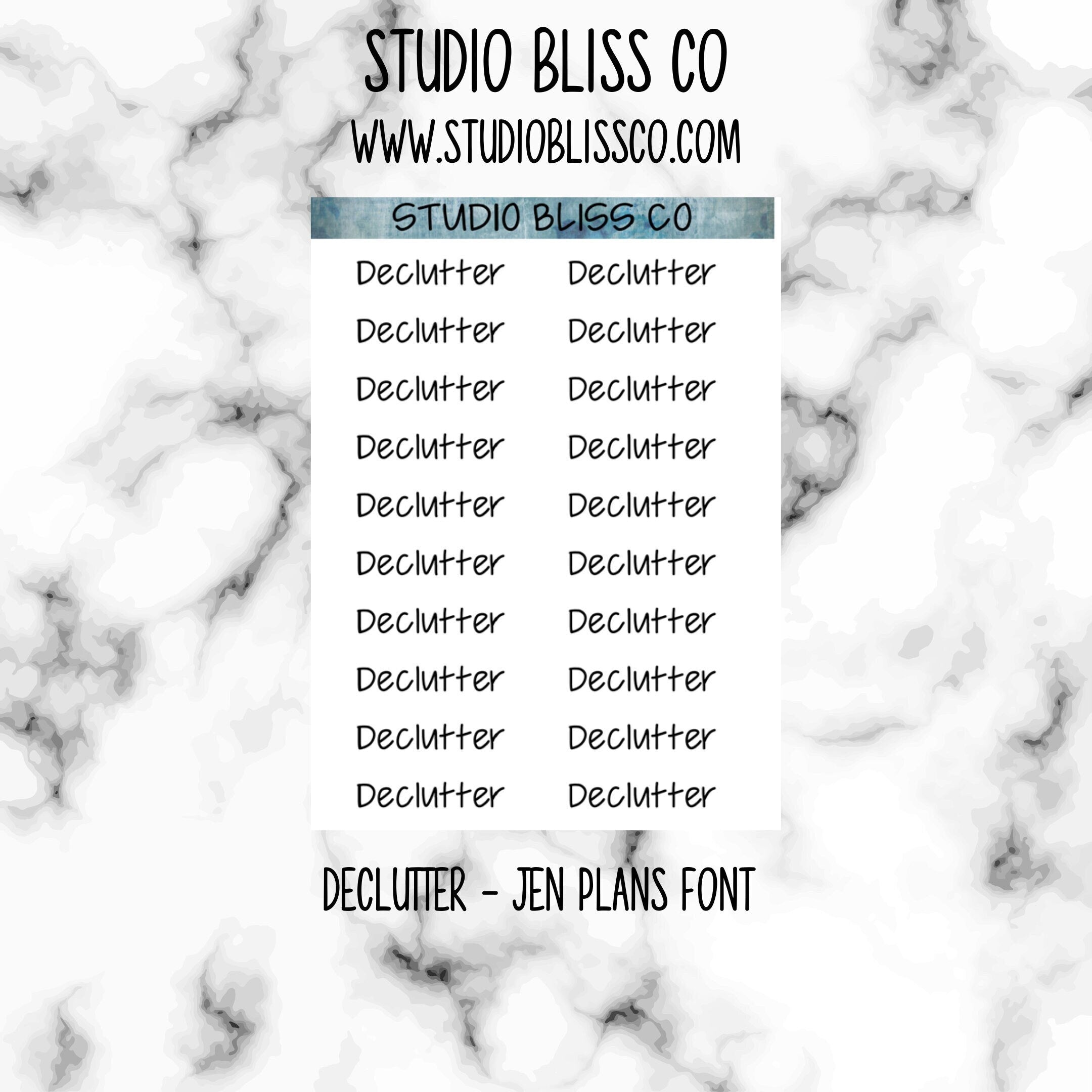 Planner Stickers "declutter" | JenPlans Handwritten Font – StudioBlissCo